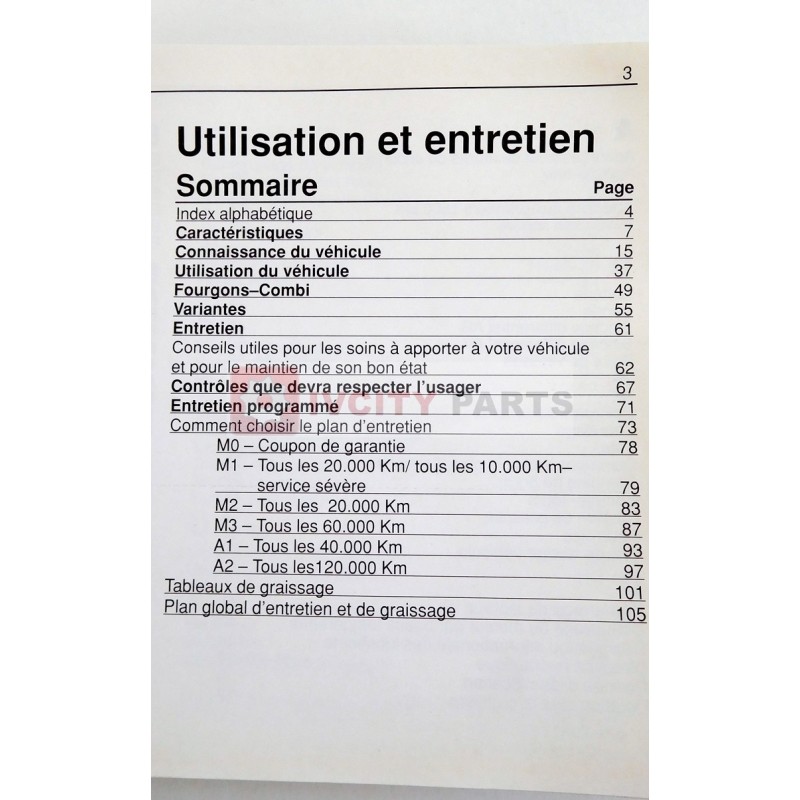 manuel d'utilisation et entretien IVECO TURBODAILY 4X4